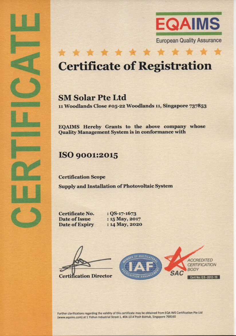 SM Solar Certificates